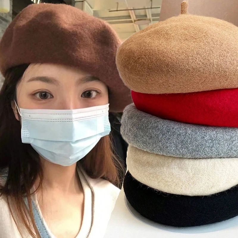 [Ready Stock] French Ladies Artist Vintage Elegant Retro Beret Warm ...