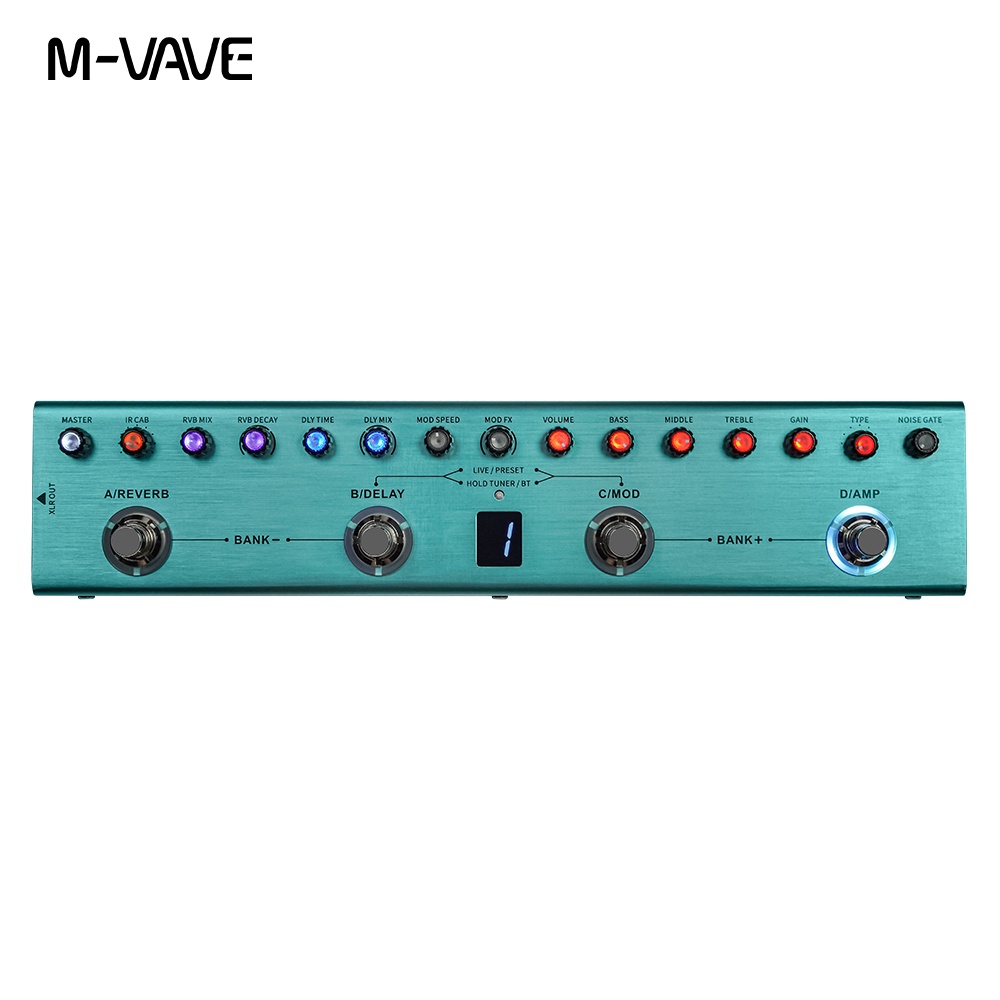 M-VAVE Tank-G V2 Guitar Multi-Effects Pedal Rechargeable 36 Presets 9 ...