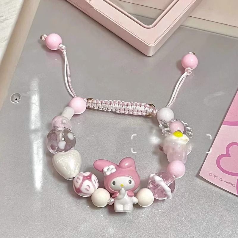[Haroro]Cinnamoroll Bracelet Cute Kuromi Beaded Weave Bracelet Mymelody ...