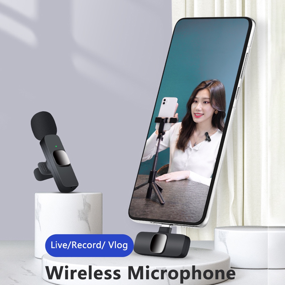 K9 Wireless Microphone for phone Lavalier Microphone Live Vlogging ...