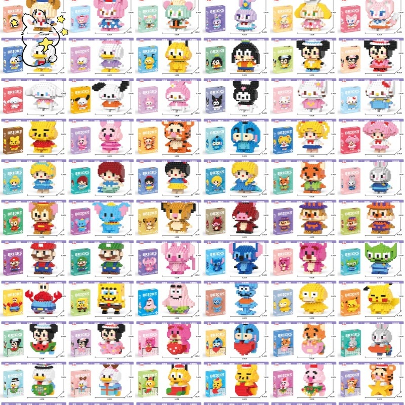 DIY Nano Blocks Building Blocks 微颗粒积木 Sanrio Kuromi Melody Purin Hello ...