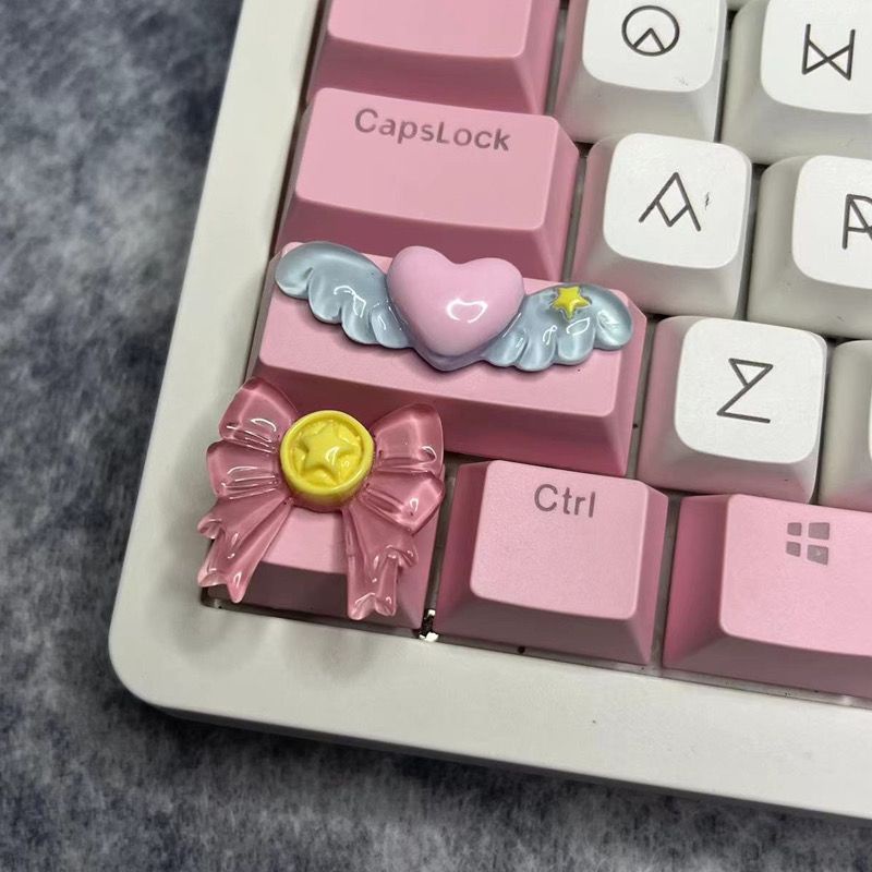 Cute Magic Heart Wings Key Cap Alt Key Gaming Mechanical Keyboard Cross ...