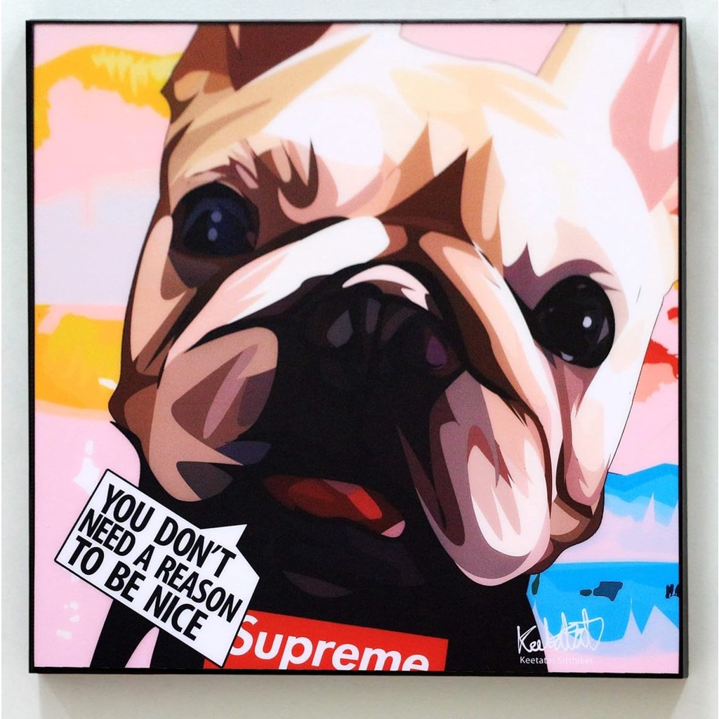 Dog Supreme Poster POP Art Print Painting on Canvas Motivational Quotes ...