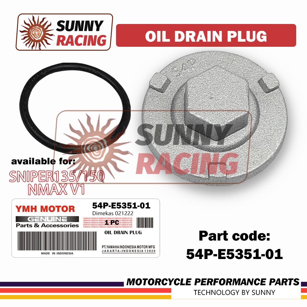 54P-E5351-01 OIL DRAIN PLUG for SNIPER135/150/NMAX V1 | Shopee Philippines