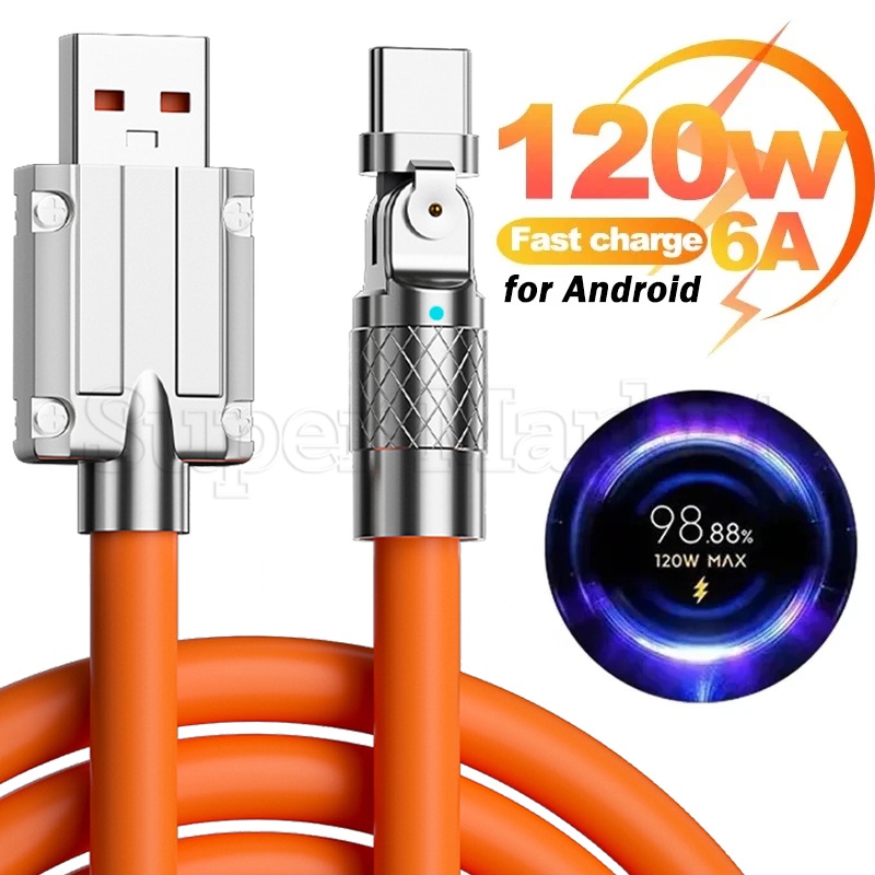 [ Featured ] Type C Android Charger Cord / 180° Rotating Metal Plug ...