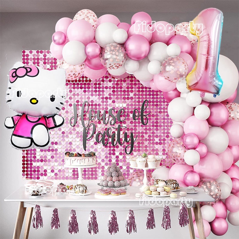 Hello Kitty Balloon Garland Arch Kit Wedding Birthday Party Decoration ...