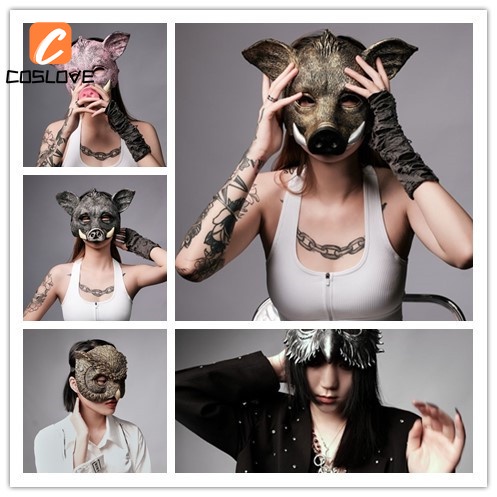 Full Face Animal Style Mask Cosplay Funny Headgear Suit for Adult Party ...
