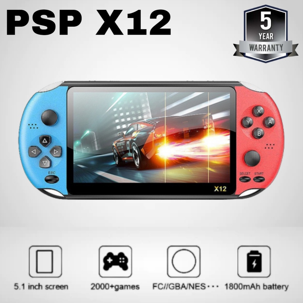 X12 PLUS Video Game Console Handheld PSP Game Player Built-in 3000 ...