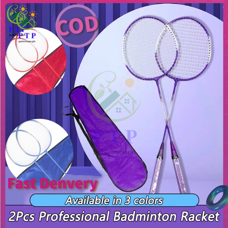 （COD）2Pcs Badminton Racket Set Adult Student Durable Ultra Light ...
