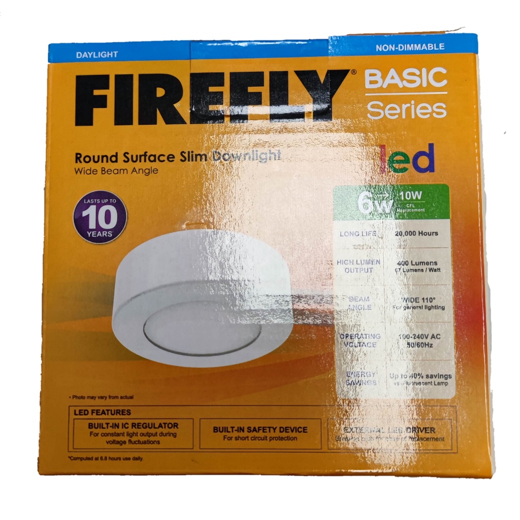 Firefly 6W LED Downlight Surface Type Daylight 6500K 220V - EDL213606DL ...