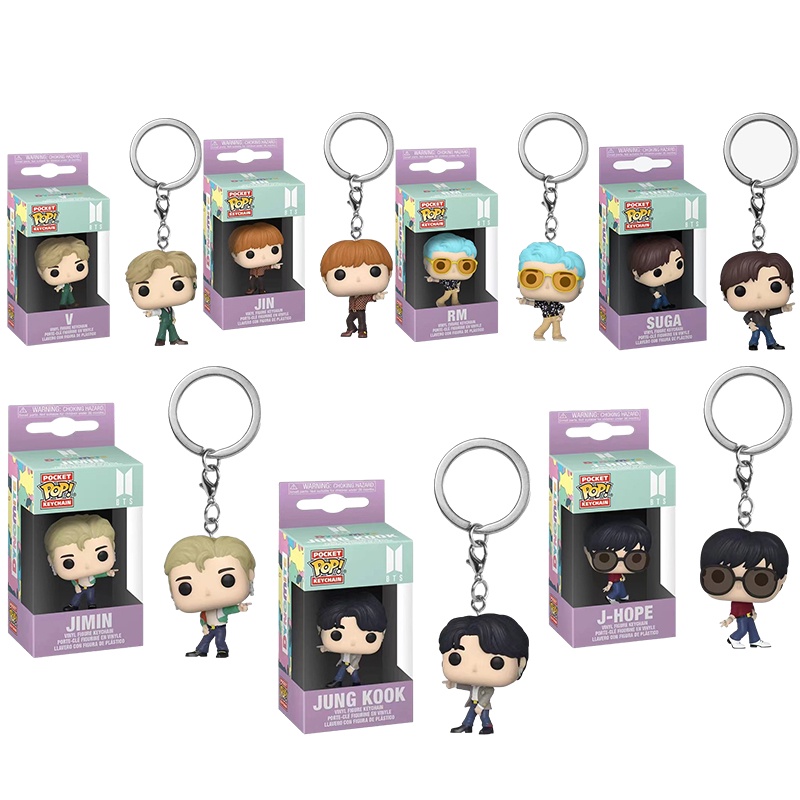 Funko Pop BTS Keychain JUNG KOOK RM JIN V SUGA JIMIN J-HOPE Action Figure Model Toys | Shopee ...