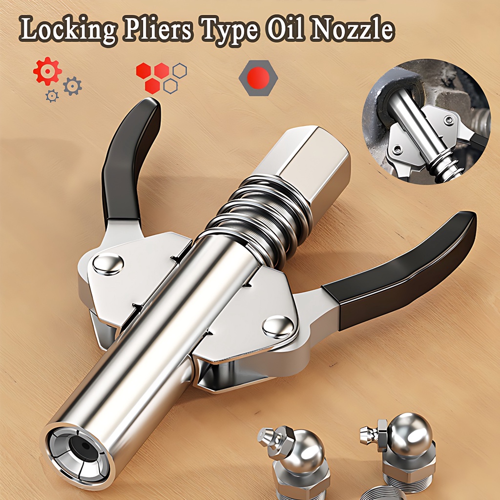 Heavy-Duty Quick Release Grease Gun Coupler Two Press Easy to Push ...