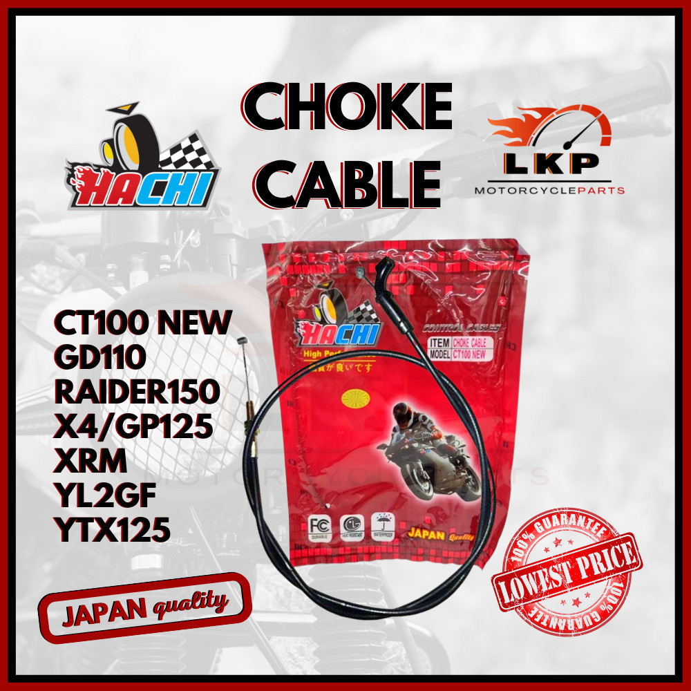 HACHI MOTORCYCLE CHOKE CABLE CT100 NEW / XRM / X4/GP125 MOTORCYCLE SPARE PARTS | Shopee Philippines