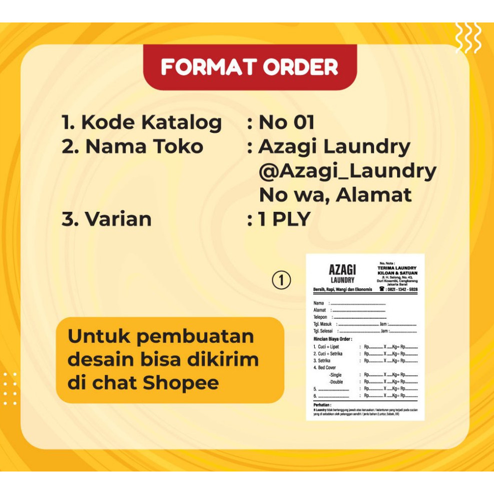 Print Custom Laundry Shop Business Receipt Invoice Notes | Shopee ...