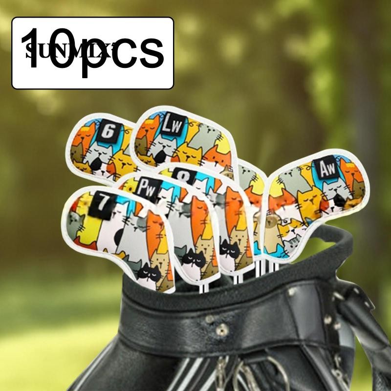 [ 10Pcs Golf Iron Covers Set Protector for Women Men PU Leather Golfer ...