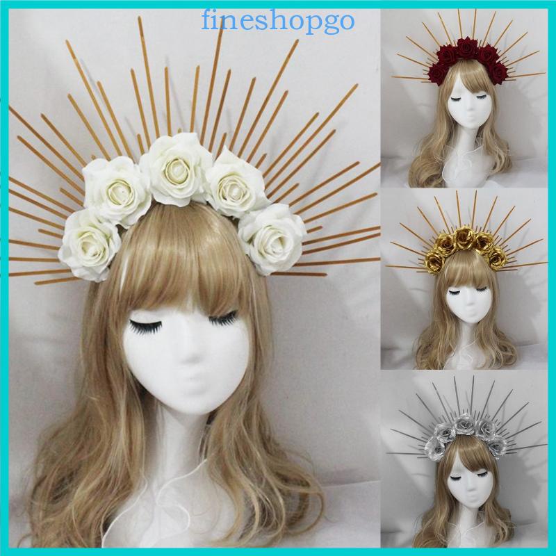 Fine DIY Halo Crown Headband Women Lolita Halo Crown Lolita Cosplay Baroque Tiara | Shopee ...