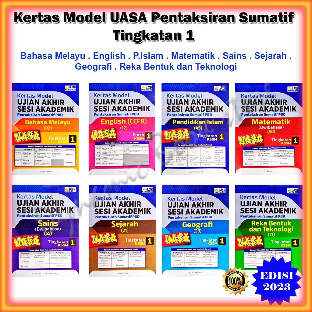 Exercise Book: UASA Summative Assessment Model Paper PBD 2023 Form 1 ...