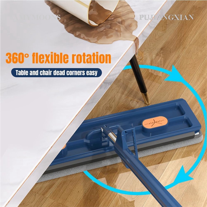PUJIANGXIAN 360° Spin Floor Mop Set Reusable Microfiber Mop Tile Floor Mop Set | Shopee Philippines
