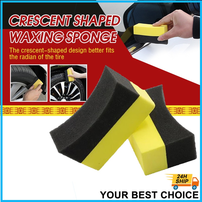 U-Shape Car Wash Tire Wax Polishing Compound Sponge Multi Use Sponge ...