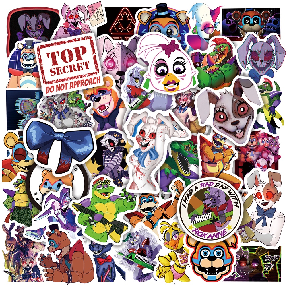 50pcs/set Five Nights At Freddy's Stickers FNAF Waterproof Sticker ...