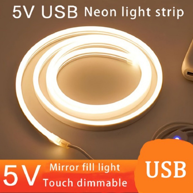 1M/2M/3Meters Touch Switch USB 5V Neon Led Strip Light silicone ...