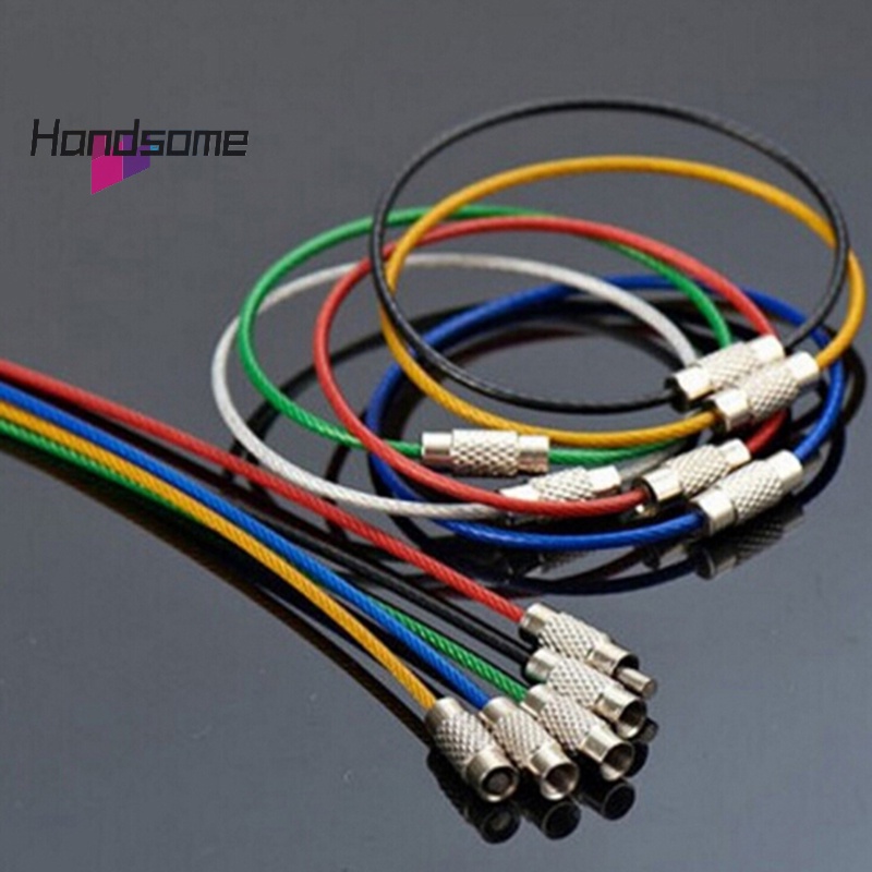 Handsome- 10Pcs Stainless Steel Keychain Rope Wire Cable Loop Screw ...