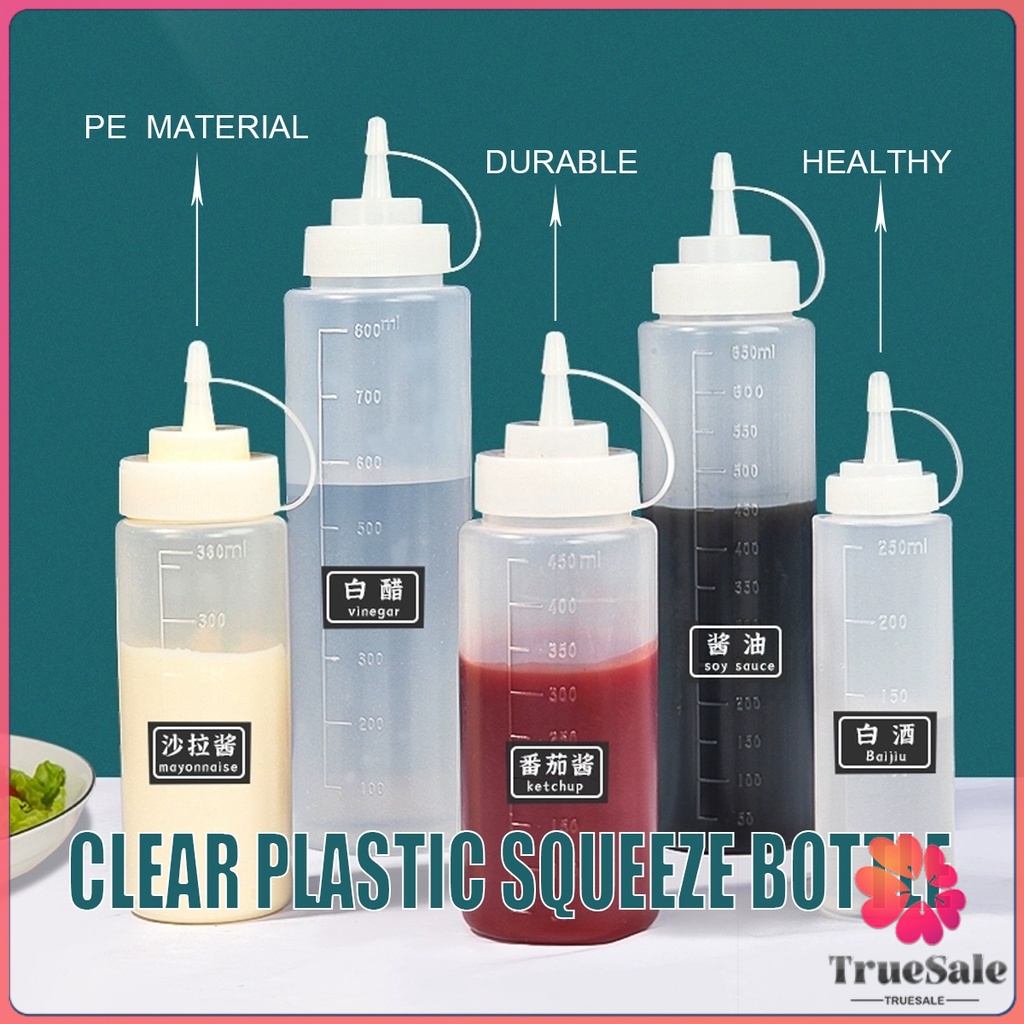 TRUESALE 240ml 360ml 450ml 500ml 680mlClear Plastic Squeeze Bottle ...