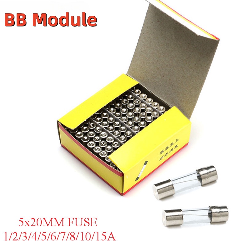 100PCS 5*20MM GLASS Quick Blow FUSE 5*20 Fast Blow insurance tube ...