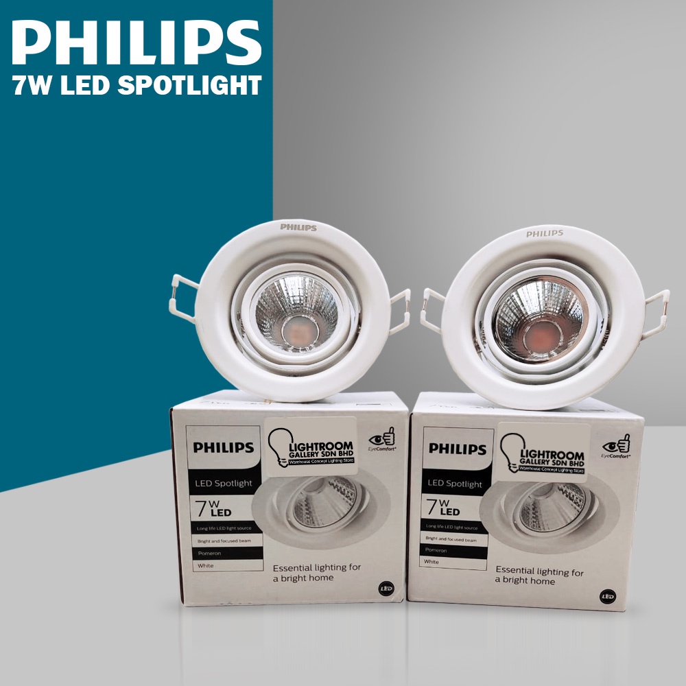 Philips Recessed LED Eyeball 7W Recessed Spotlight Downlight Ceiling ...