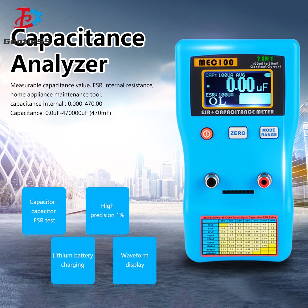Capacitor Tester ESR LCR Capacitance Ohm Meter Professional Measuring ...