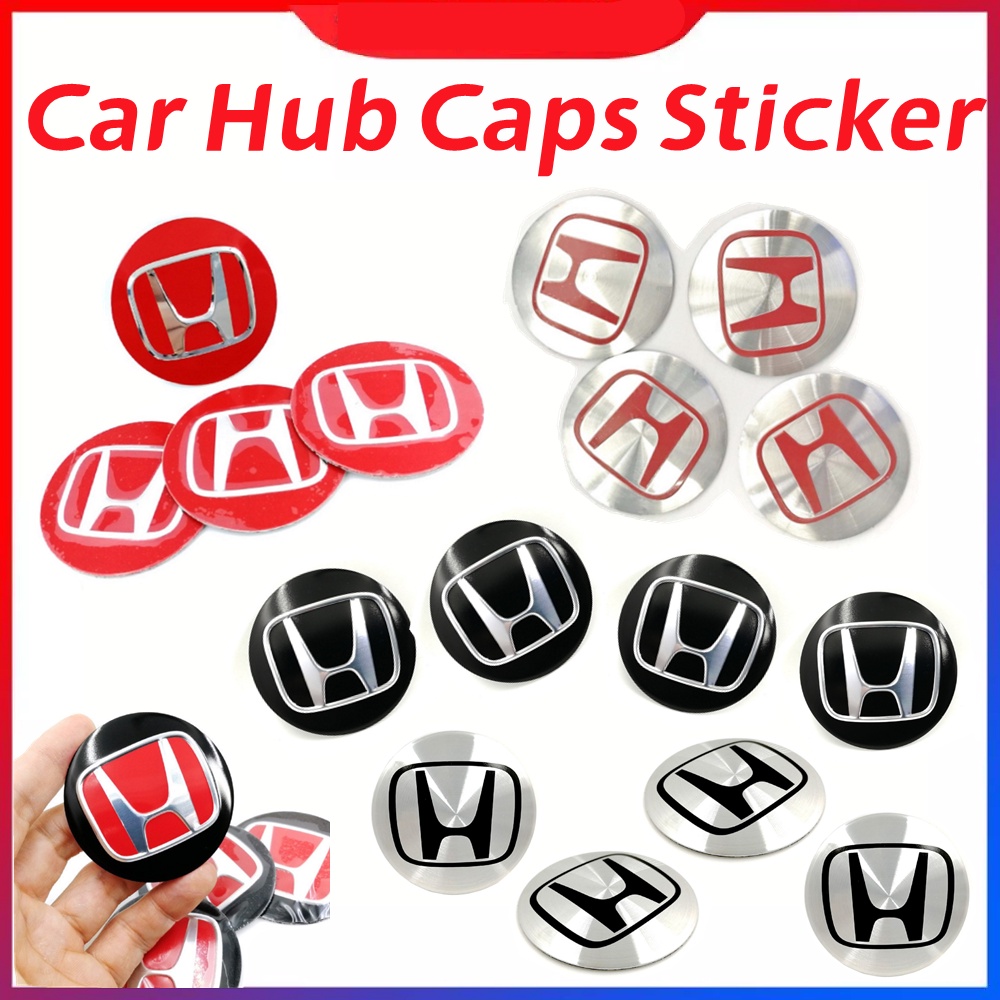 4Pcs Honda Logo Car Hub Caps Sticker Car Center Cap Emblem Wheel ...