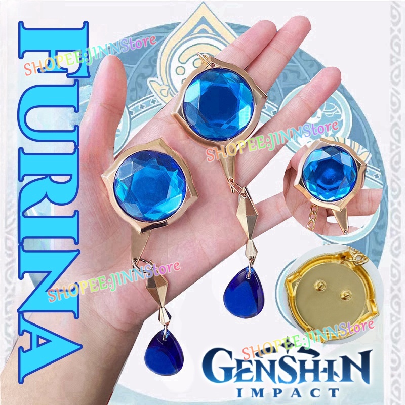 - JN - Game Genshin Impact Vision FOCALORS Sapphire Keychains ontaine ...