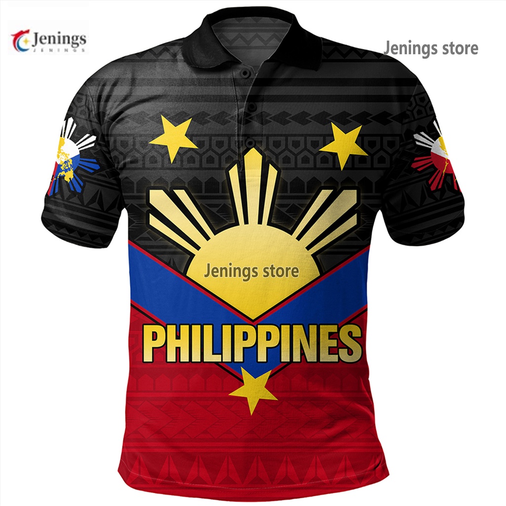 Philippines Polo Shirt Philippines Sun Polynesian With Flag | Shopee ...