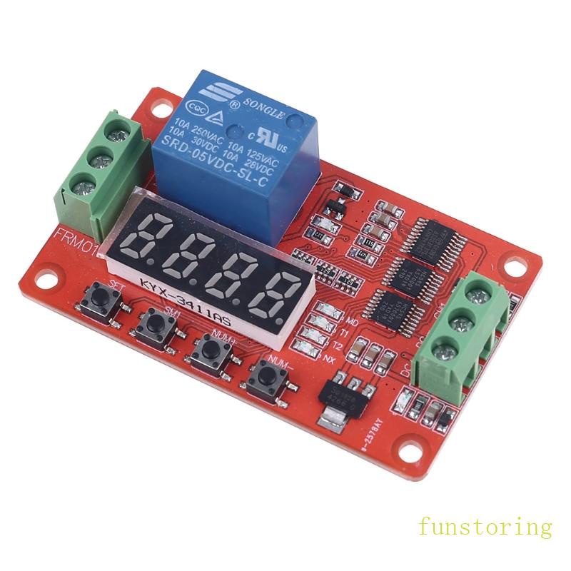FUN FRM01 for DC 5 12 24V 1 Channel Relay Module Loop Delay Timer Switch Self-Locking Timing ...