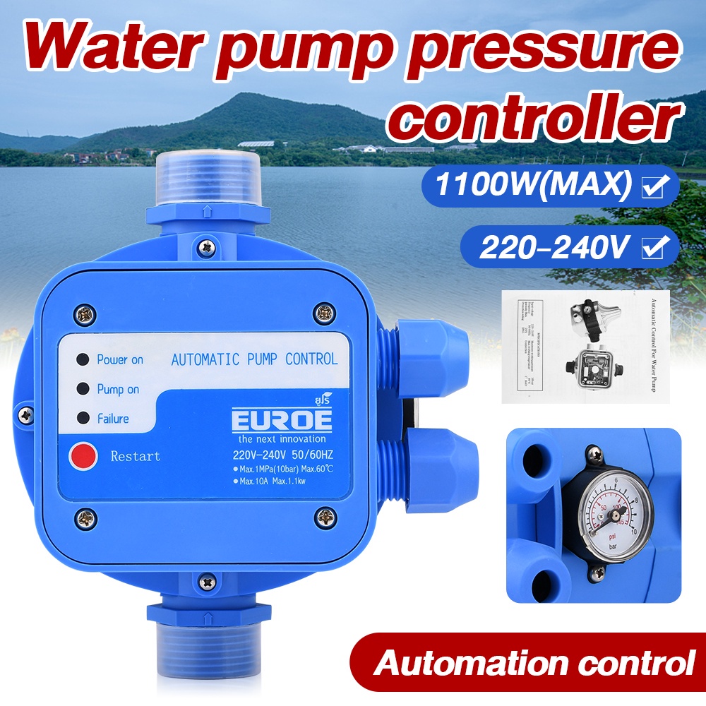 1100W Pump Control Hydropure Automatic pumping controller With Pressure Gauge Water Pump ...