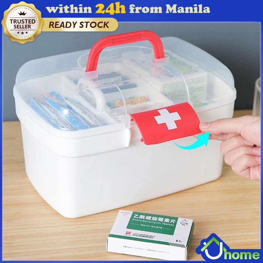 【SOYACAR】Medicine Organizer Emergency Storage Box Home Outdoor Double ...
