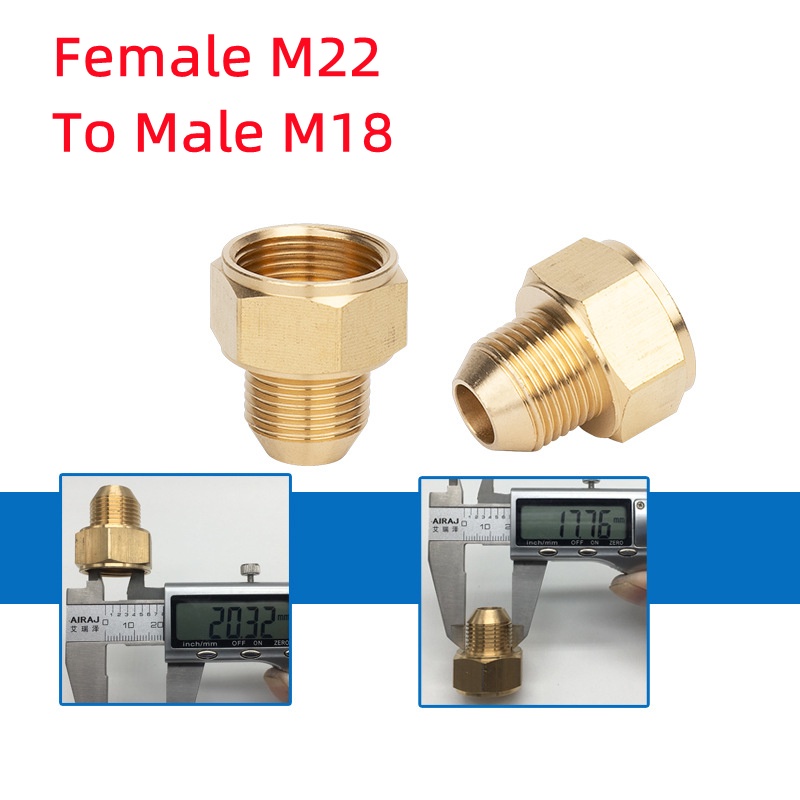 Brass 3/8" 1/4" M14 M18 M22 Thread Connector Male Female Adapter for High Pressure Washer Gun ...