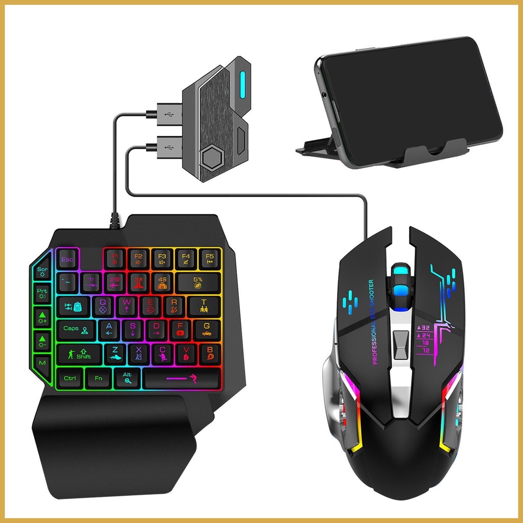 One Hand Keyboard 35 Keys One-Handed Gaming Keyboard and Mouse Combo ...