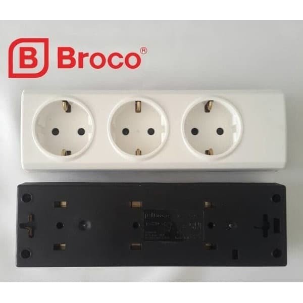 Grounded BROCO OB 3 Hole 3 Outbow electric light plug socket BROCO -OLL ...