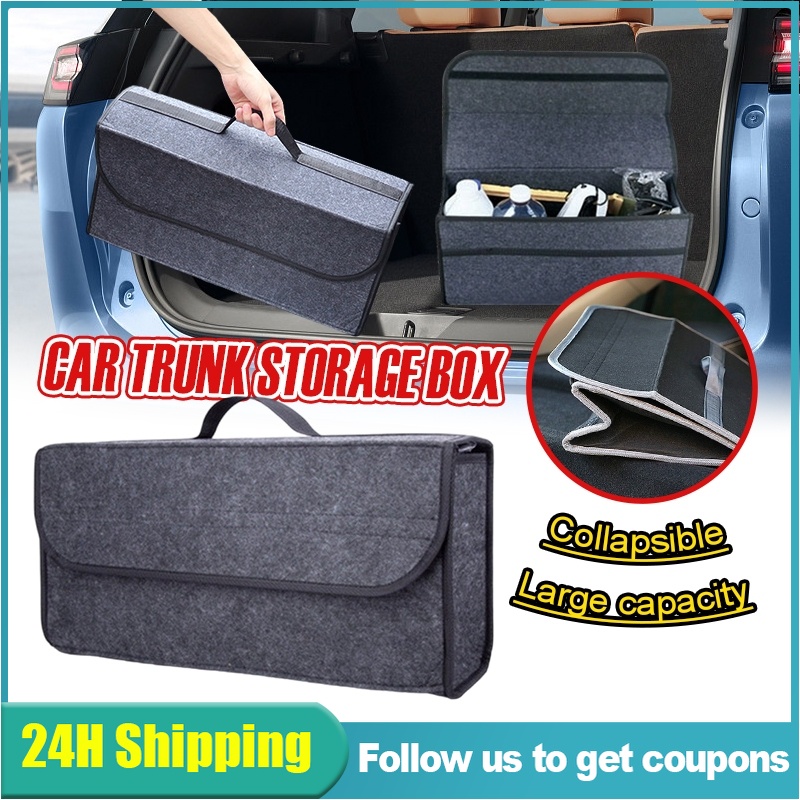 Car Trunk Storage Box Car Soft Felt Storage Box Container Box Trunk Bag ...