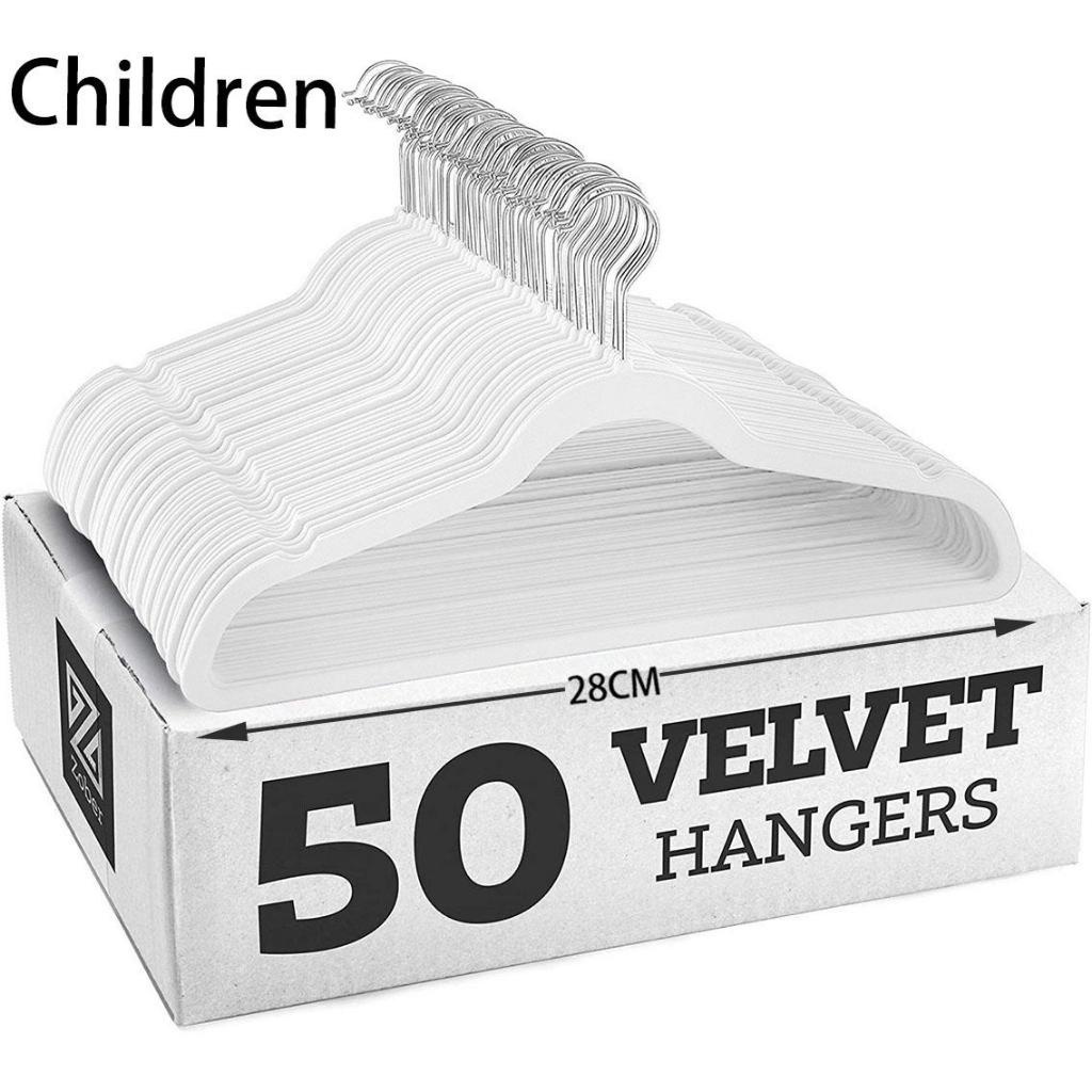 50pcs Elastic Velvet Hanger, Clothes Do Not Deform Drying Rack | Shopee ...