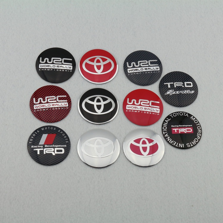 4pcs/set 56mm Wheel hub cap sticker TRD WRC Hub cover logo for Toyota ...