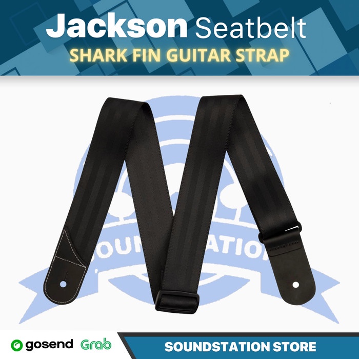 Jackson SHARK FIN Guitar Strap | Bass Guitar Strep - SEATBELT BLACK ...