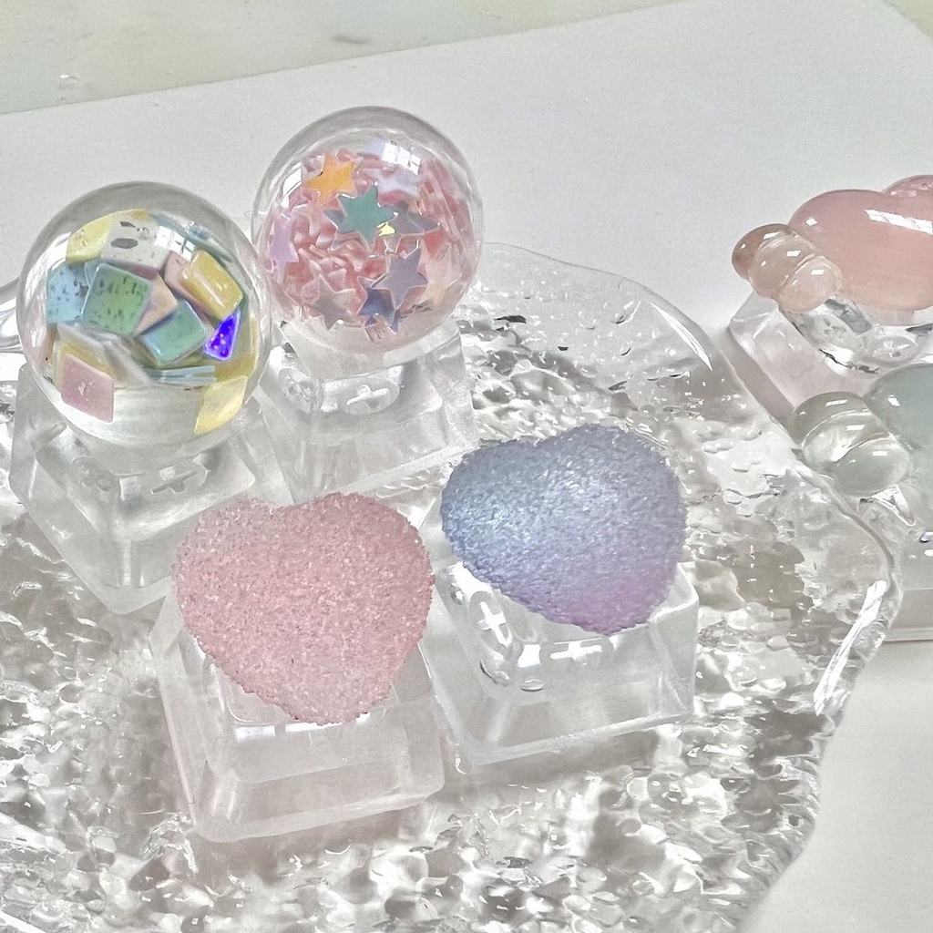 Soft Candy Love Transparent Personality Keycap Cross Axis Mechanical ...