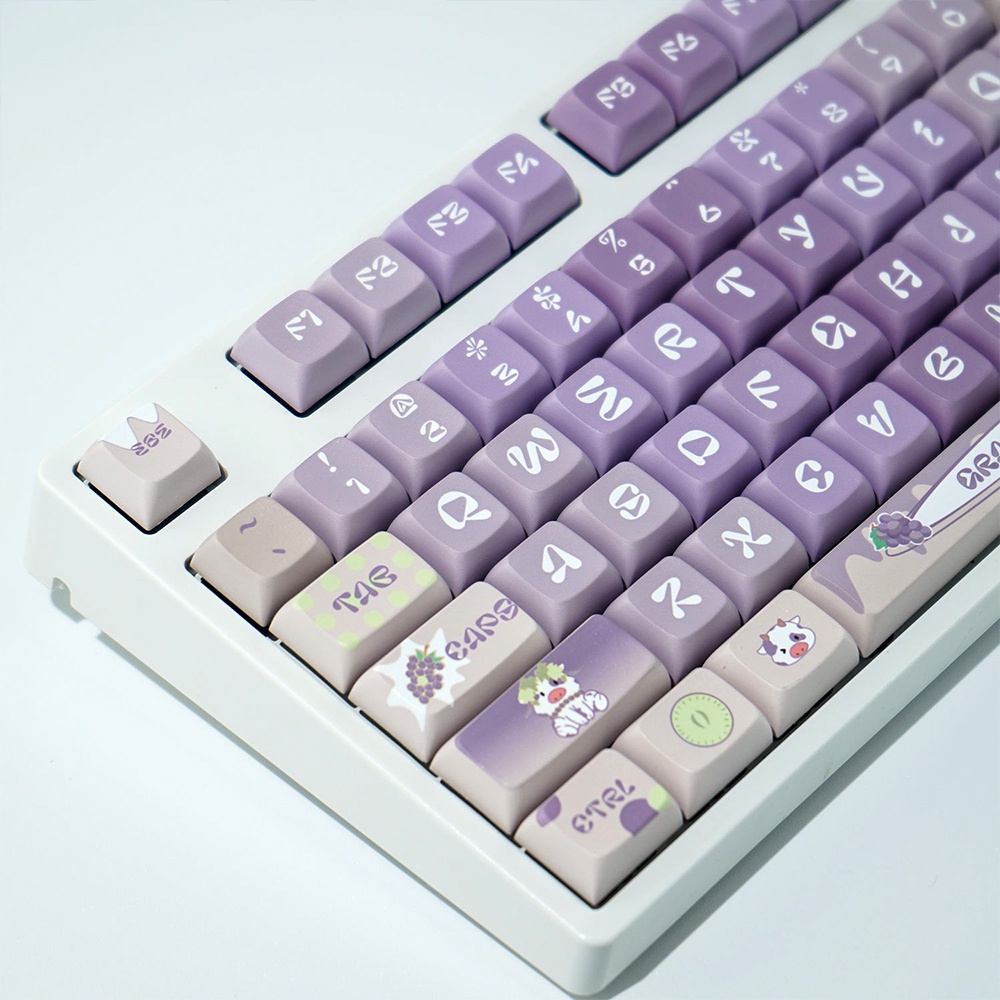 Yogurt Grapes 127Keys/Set Keycaps Five-Sided PBT XDA Profile DIY Custom ...