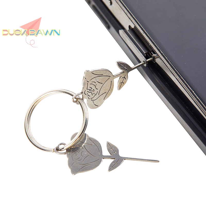[Dusk Dawn] 2Pcs/Set Rose Shape Stainless Steel for Smartphone Sim Card Tray Removal Eject Pin ...