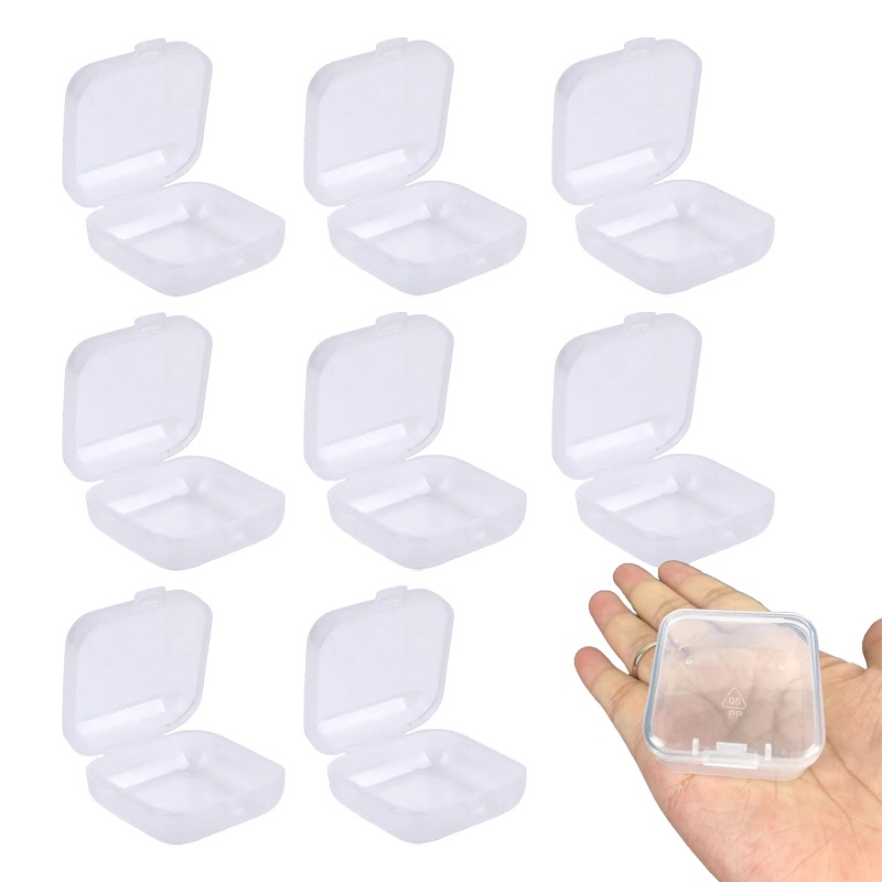 30Pcs Mini Transparent Storage Boxes / Square PP Plastic Jewelry Box / Small Conjoined Clamshell ...