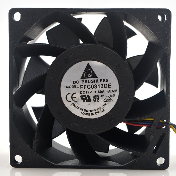 Delta FFC0812DE 8038 12V 1.80A Four-Wire PWM Temperature Control 8CM High Air Volume Fan ...
