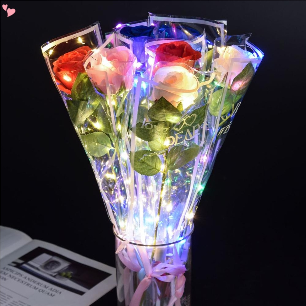LED Light up Glowing Rose Flowers Artificial Single Rose Party Favors ...