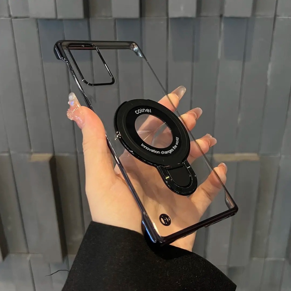 Borderless Magnetic Ring Stand Case for Vivo V40 V30 X100 V29 V27 V25 ...